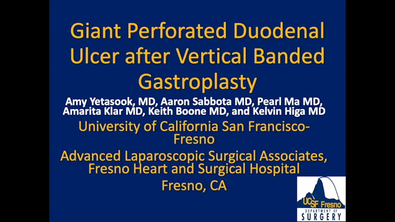 Giant Perforated Duodenal Ulcer After Vertical Banded Gastroplasty ...