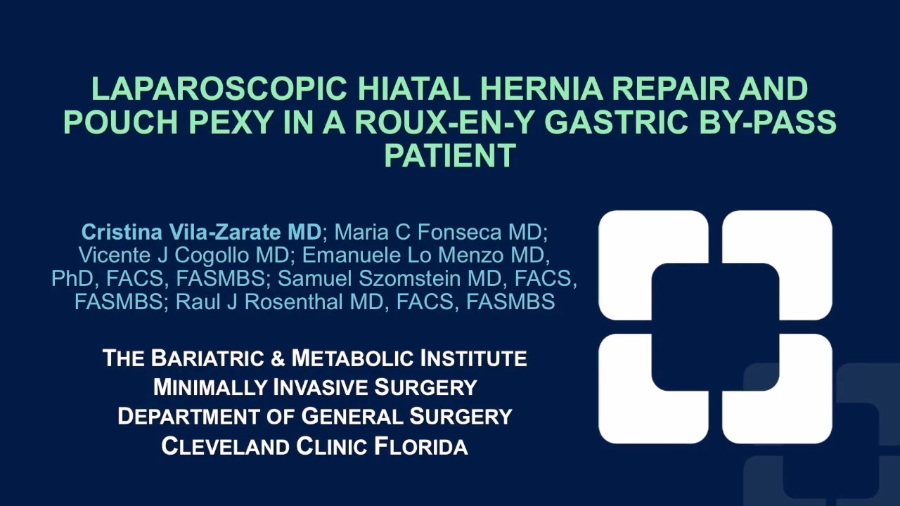 Laparoscopic Hiatal Hernia Repair and Pouch Pexy in a Roux-En-Y Gastric ...