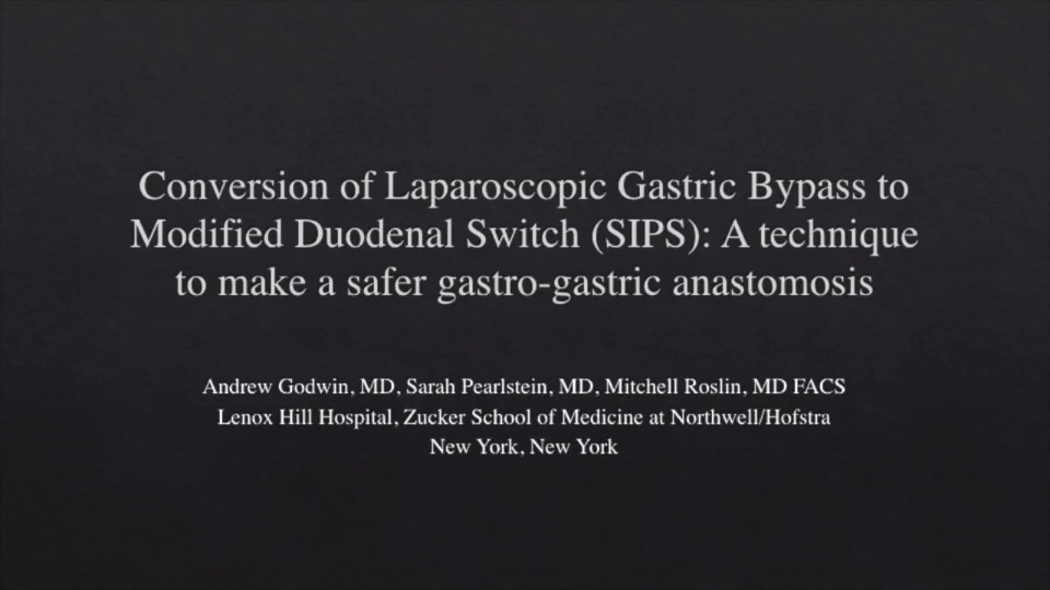 Conversion of Laparoscopic Roux En Y Gastric Bypass to Single ...