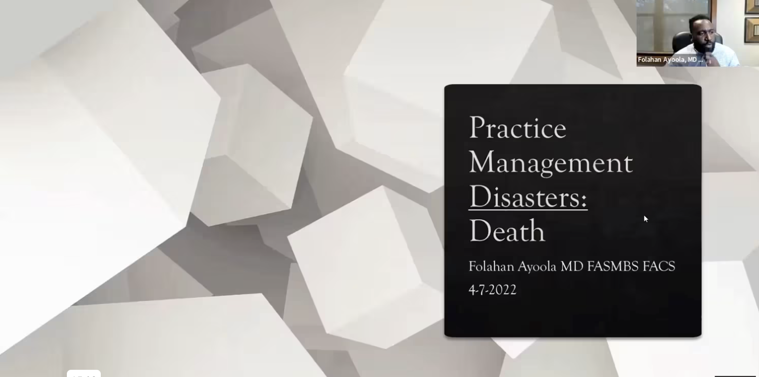 Practice Management Disasters: Death - American Society for Metabolic ...